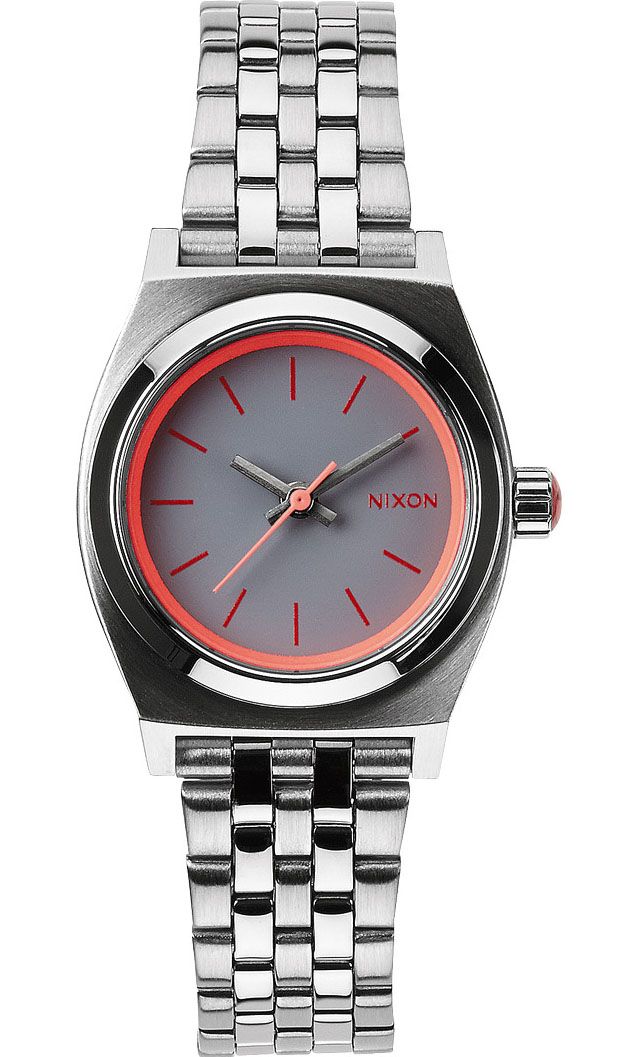 Nixon Small Time Teller Silver/Neon Pink A399-1764